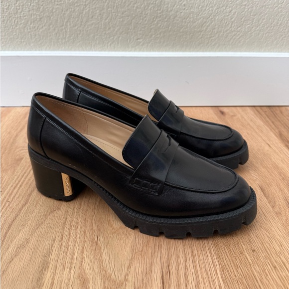 Coach | Shoes | Coach Leather Black Cora Loafer Pump 9 Lug Sole | Poshmark